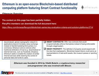Blockchain Series: Key Evaluation Criteria and Solution Platforms | PPT