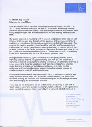 Lynn Allison reference by ALSG | PDF