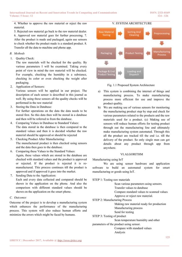Smart Manufacturing using IOT | PDF