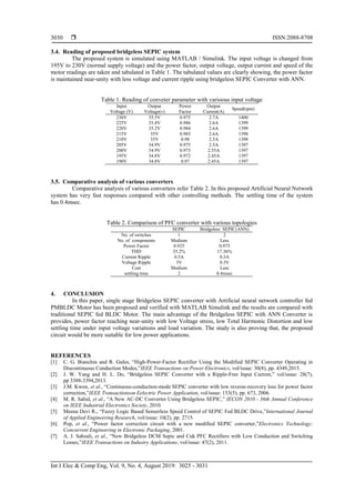 Efficient bridgeless SEPIC converter fed PMBLDC motor using artificial neural network | PDF