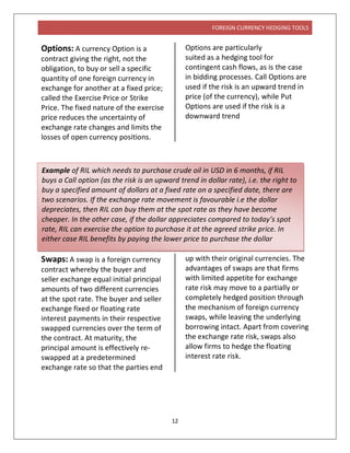 Foreign Exchange Hedging Tools | PDF
