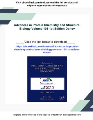 Advances in Protein Chemistry and Structural Biology Volume 101 1st ...
