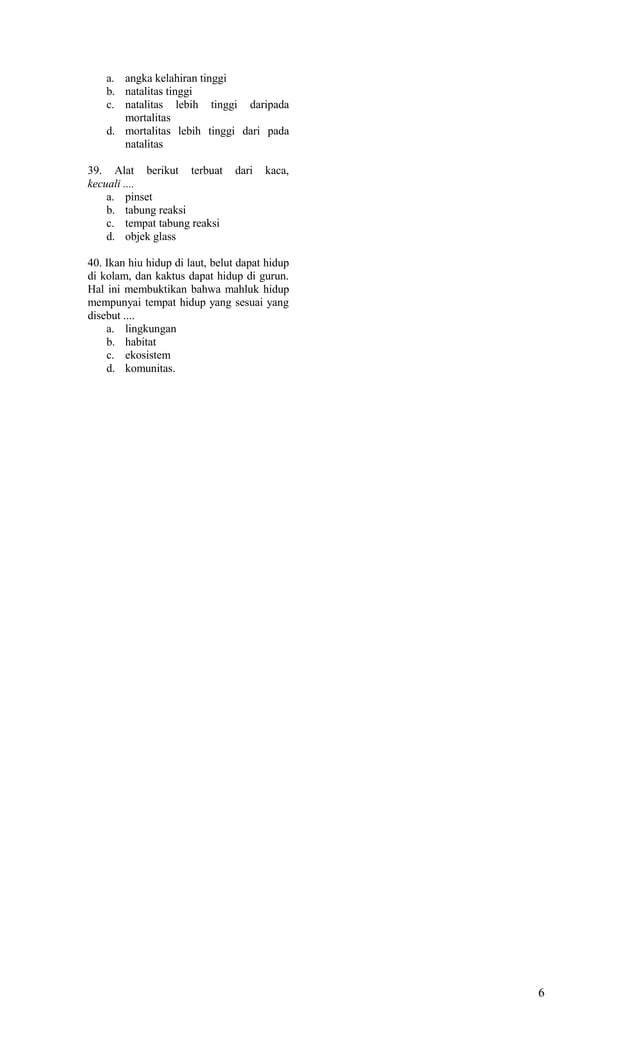 soal ipa kelas 7 smp | DOC