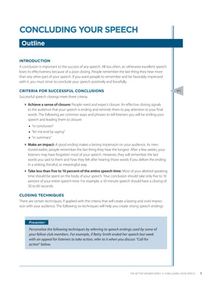 Concluding Your Speech (PDF) | PDF