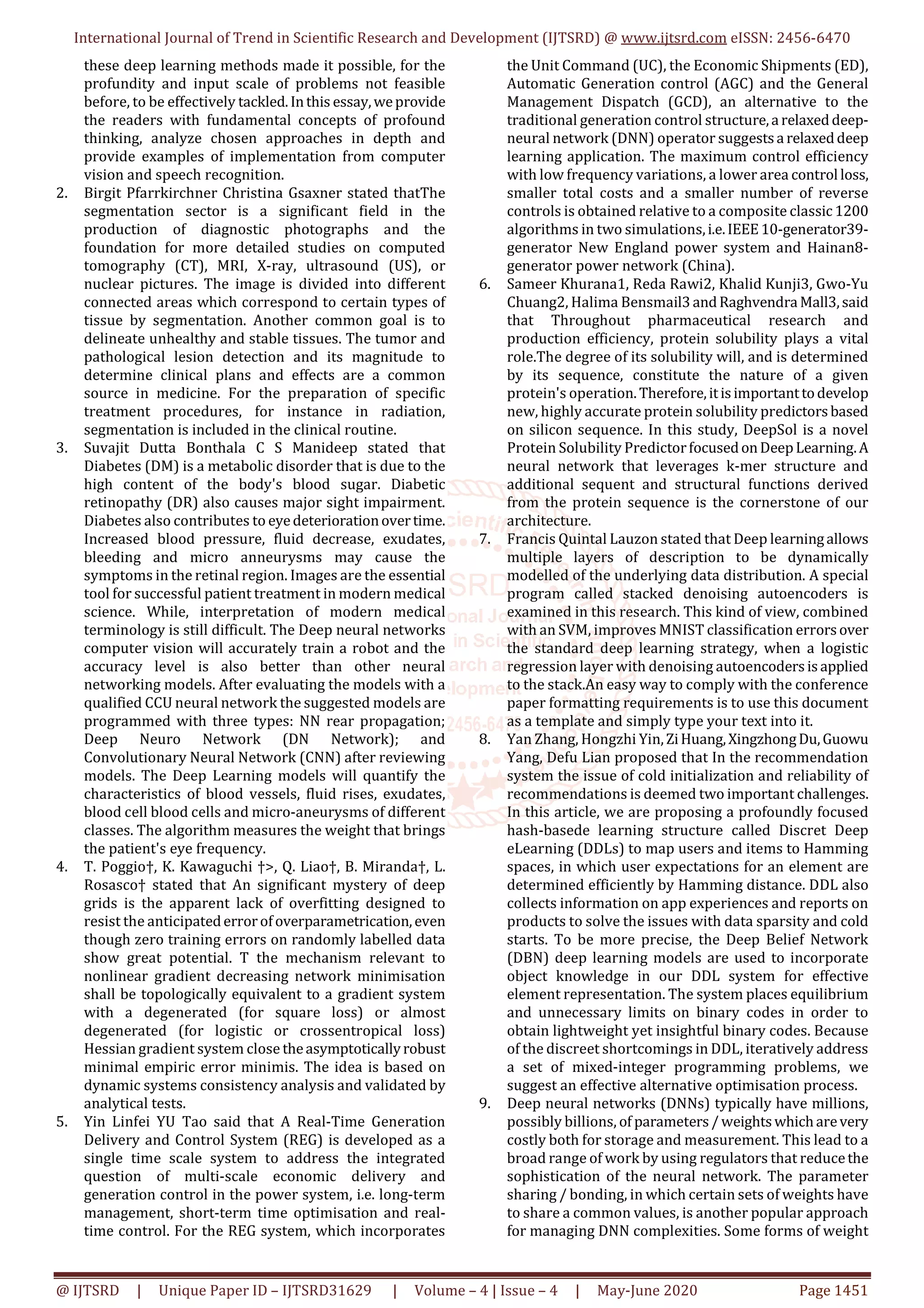 A Study of Deep Learning Applications | PDF