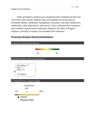 AMGEN Financial Analysis | PDF