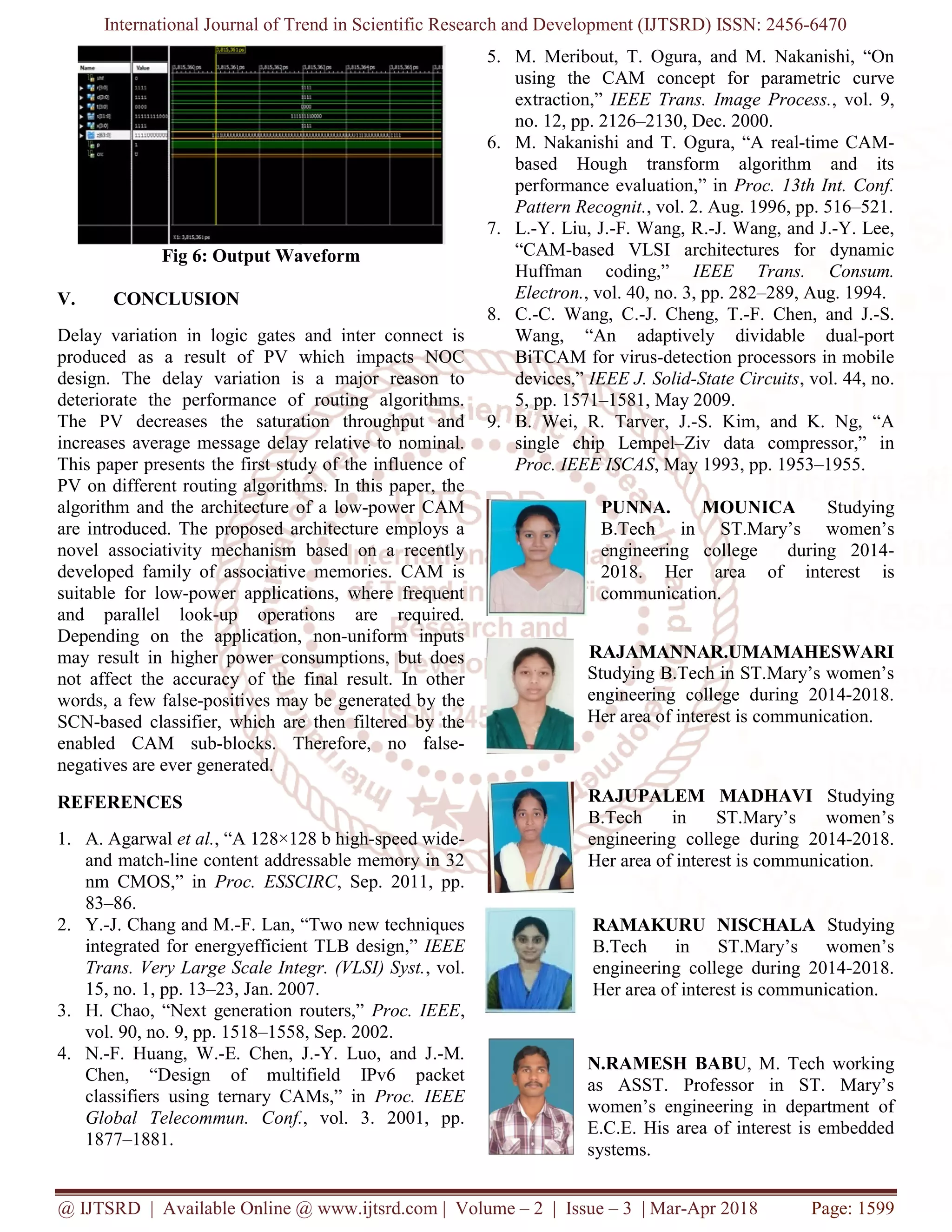 Design A Congestion Aware Routing Algorithm For Synchronous Cam Design Pdf