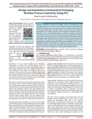 Design and Simulation of Automated Packaging Machine Process Control by ...