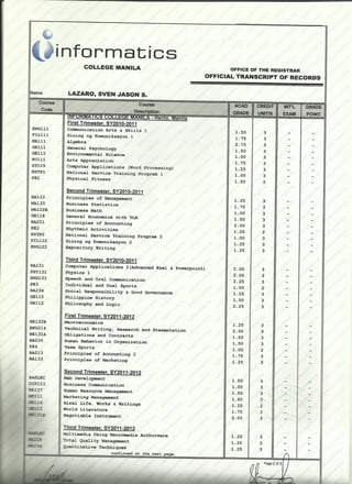 Transcript of Records1 | PDF