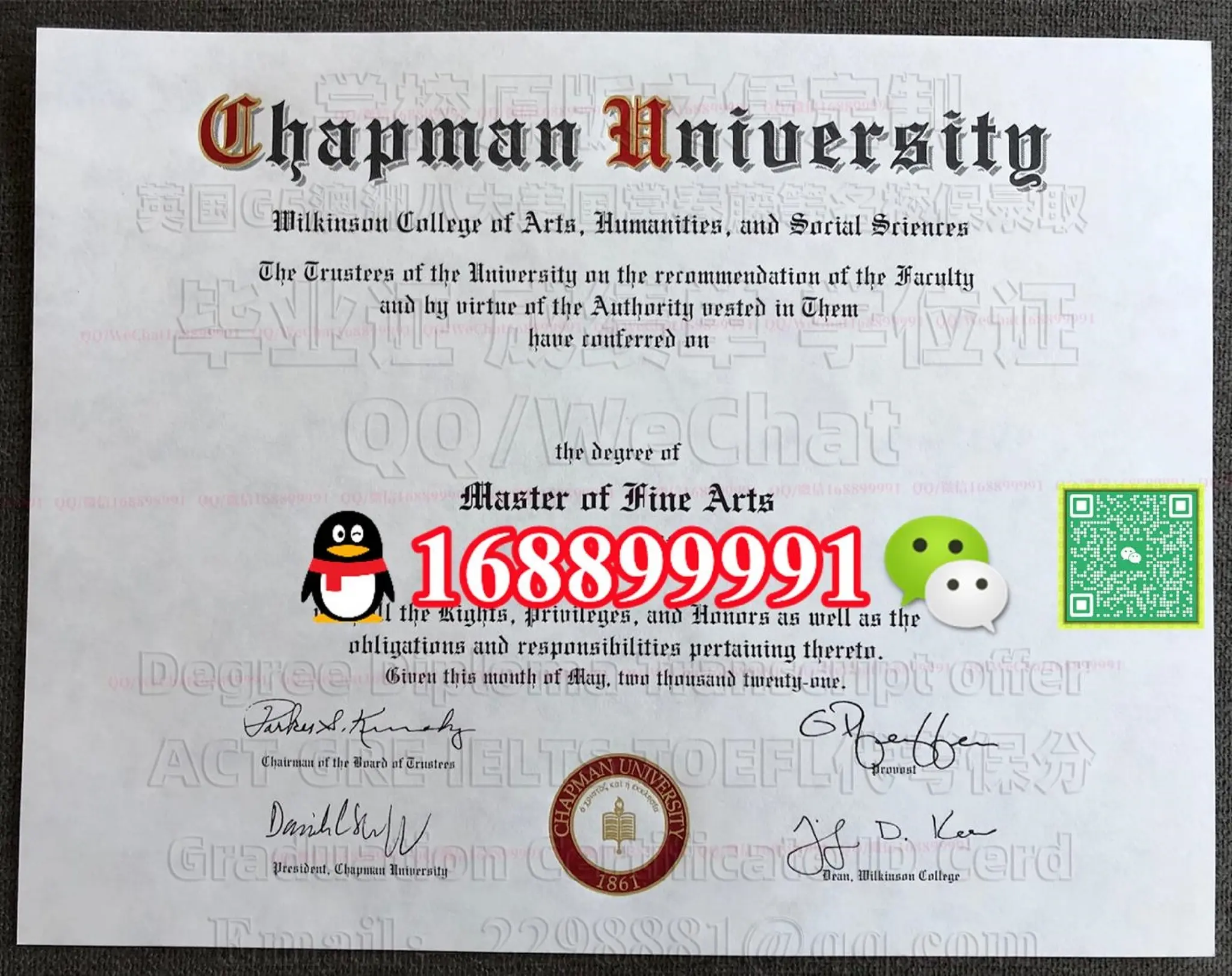 Chapman University degree offer diploma Transcript | PDF