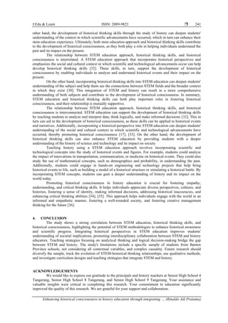 Enhancing historical consciousness in history education through ...