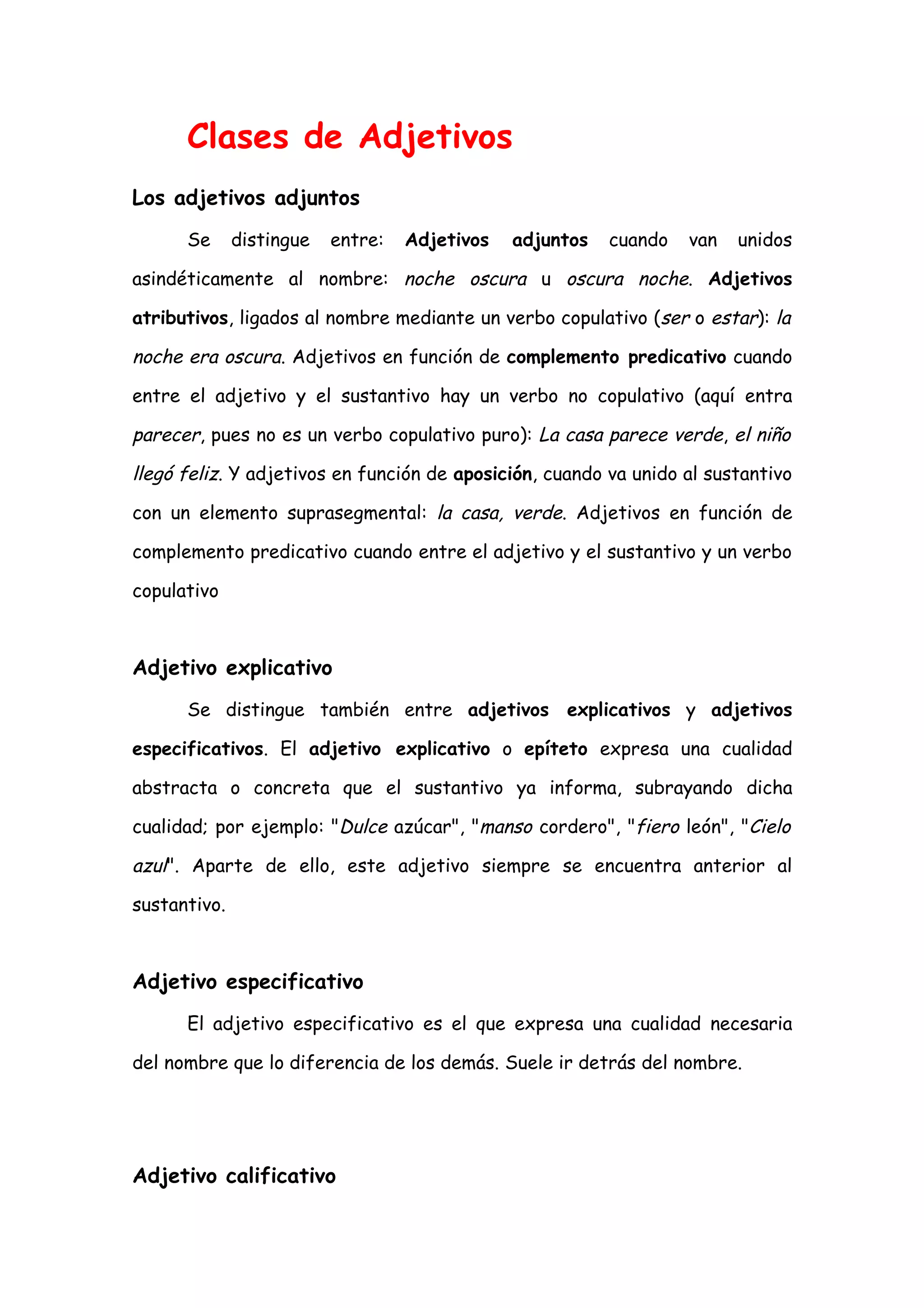 27229955 Clases De Adjetivos | PDF