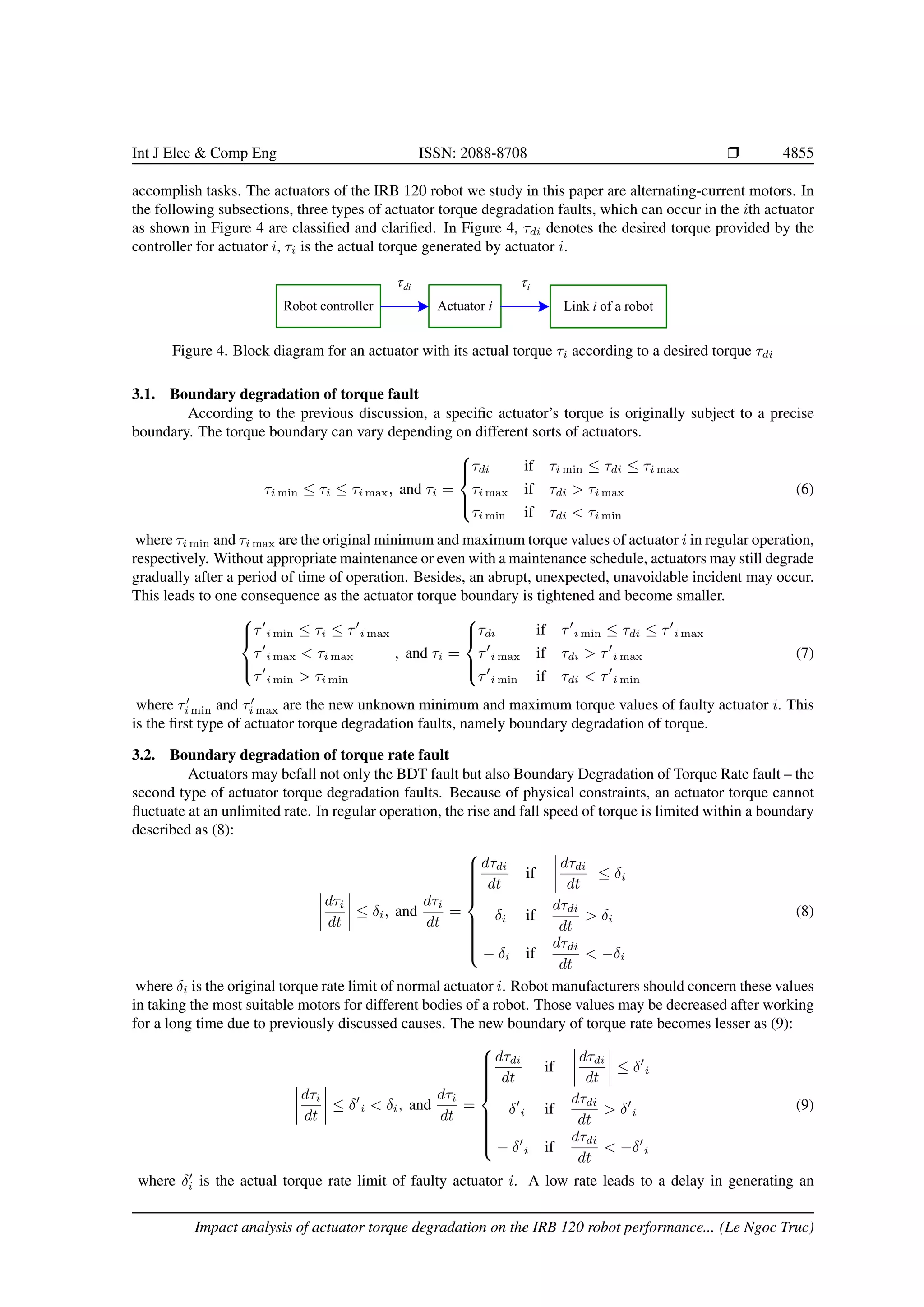 Impact analysis of actuator torque degradation on the IRB 120 robot ...
