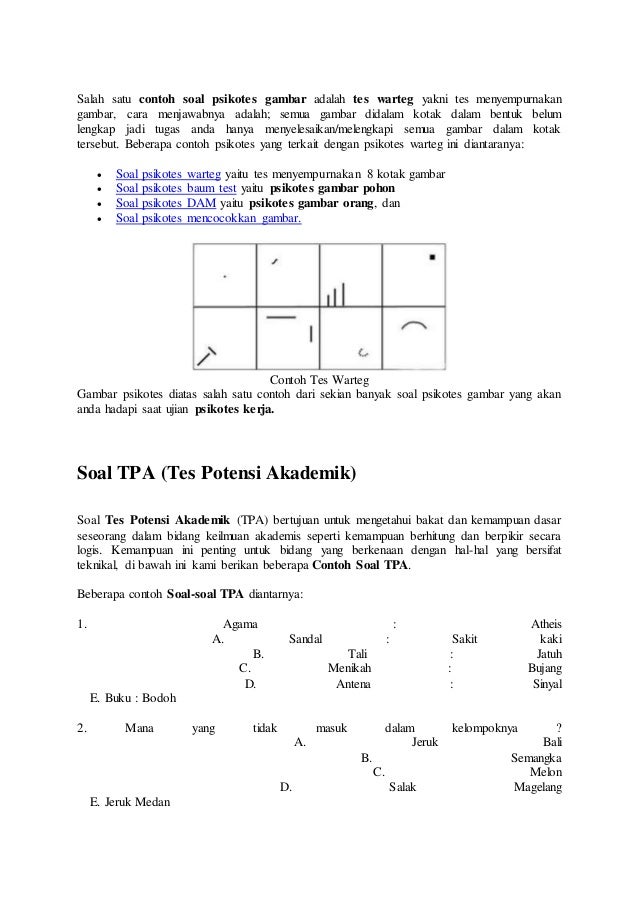 Contoh soal tes psikotes bank bri syariah - inputtrans