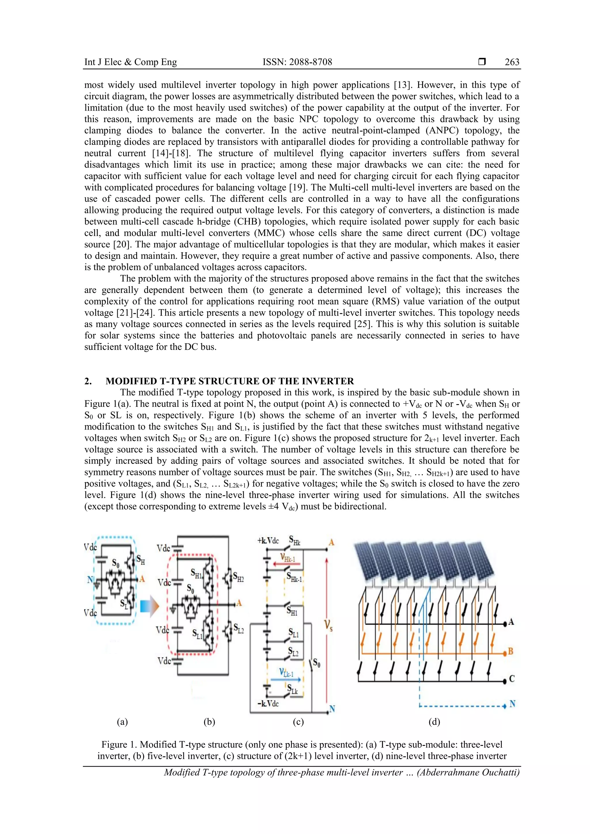 Modified T-type topology of three-phase multi-level inverter for ...