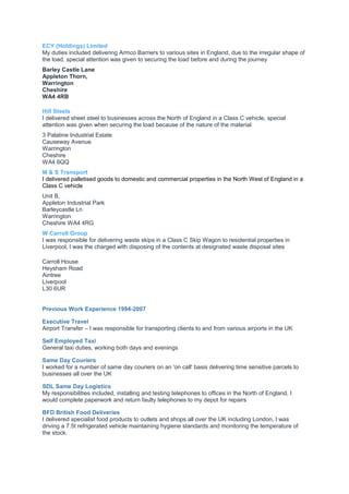 Paul Houghton CV | DOC | Internet | Computing