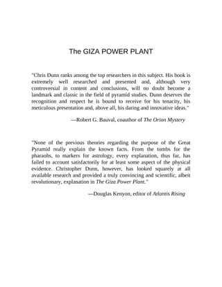 The Giza Power Plant Technologies Of Ancient Egypt Christopher Dunn | PDF
