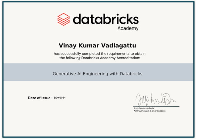 GENAI Engineer certified from databricks | PDF | Information Services Industry | Industries