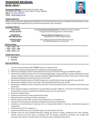 Shahzad Mughal Resume Updated 2015 | PDF