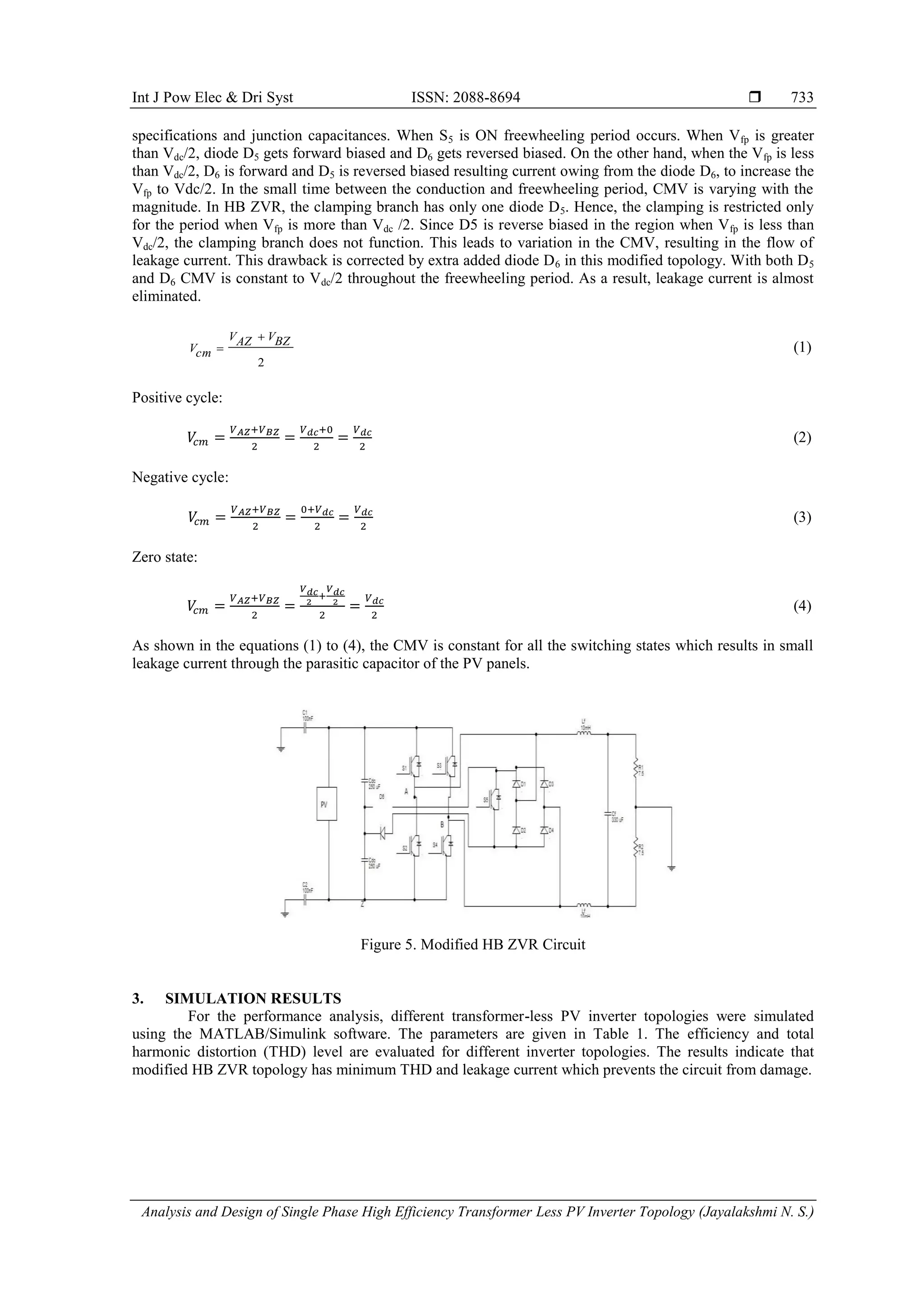 Analysis and Design of Single Phase High Efficiency Transformer less PV ...