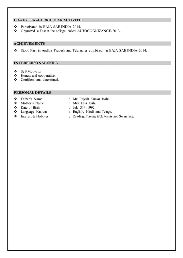 Tussar Joshi CV | DOCX