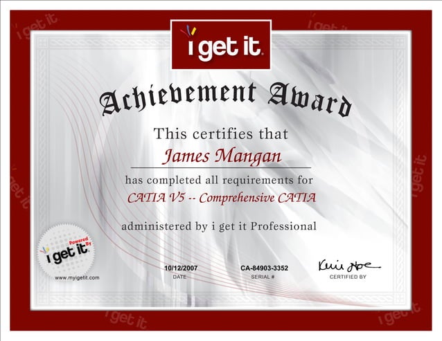Catia Certificate | PPT