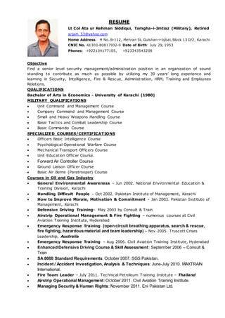 RESUME - Col Ata- eni Pakistan Ltd. | DOCX
