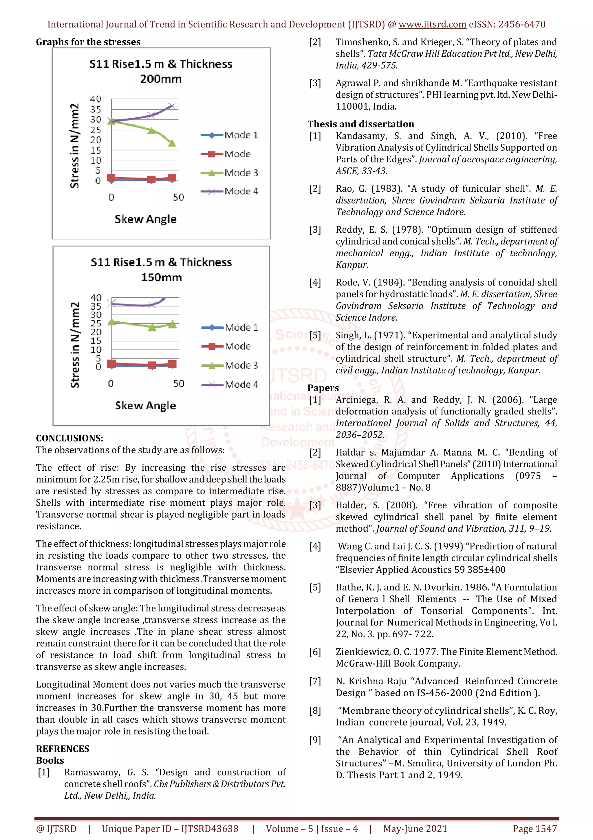 Dynamic Study of Parabolic Cylindrical Shell A Parametric Study | PDF | Physics | Science