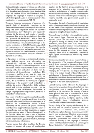 Specific Terminological Vocabulary in the Course of Professionally Oriented Russian Language | PDF