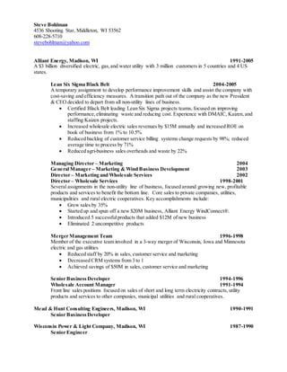 Steve Bohlman resume 2014 | DOCX