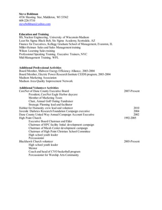 Steve Bohlman resume 2014 | DOCX