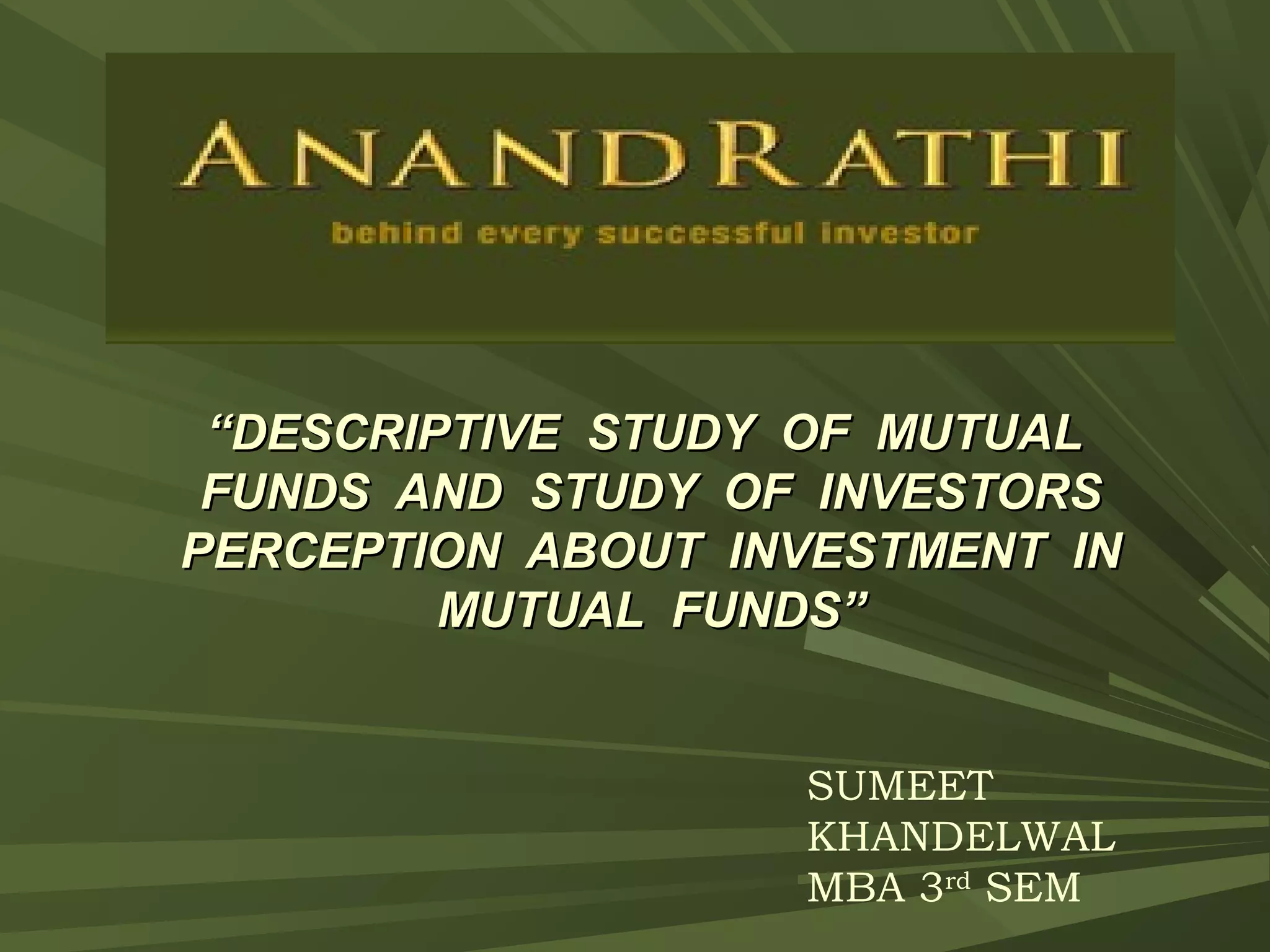 27314798 presentation-of-summer-training-project-report-on-mutual-fund ...