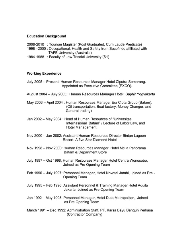CV Eka | DOC | Business Administration | Business