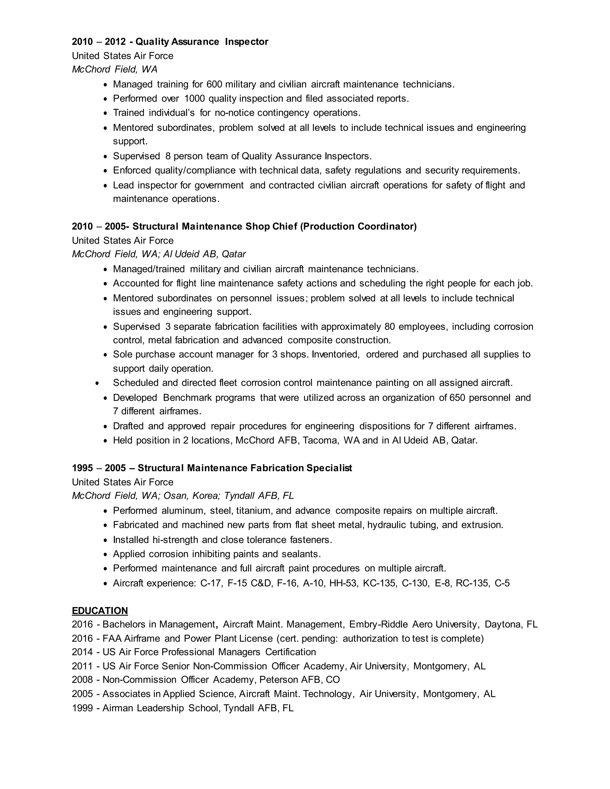 Rick Atkinson- Management Resume | DOCX