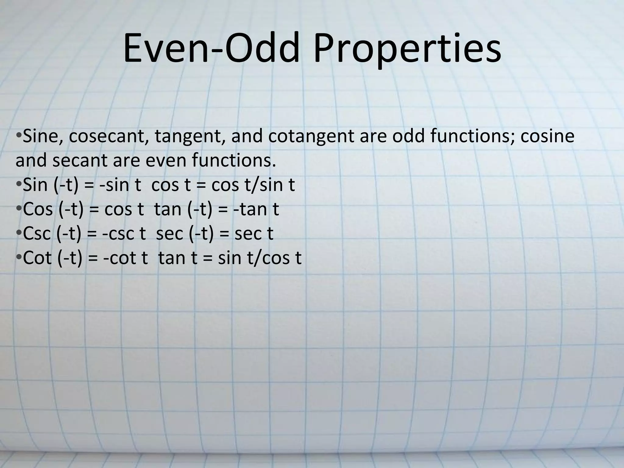 Trigonometric functions of real numbers bender edit | PPT