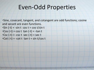 Trigonometric functions of real numbers bender edit | PPT