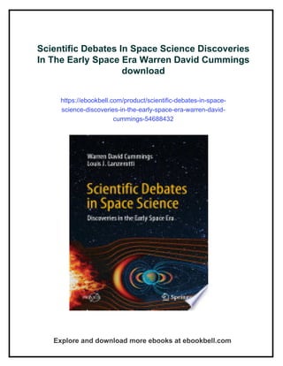 Scientific Debates In Space Science Discoveries In The Early Space Era ...