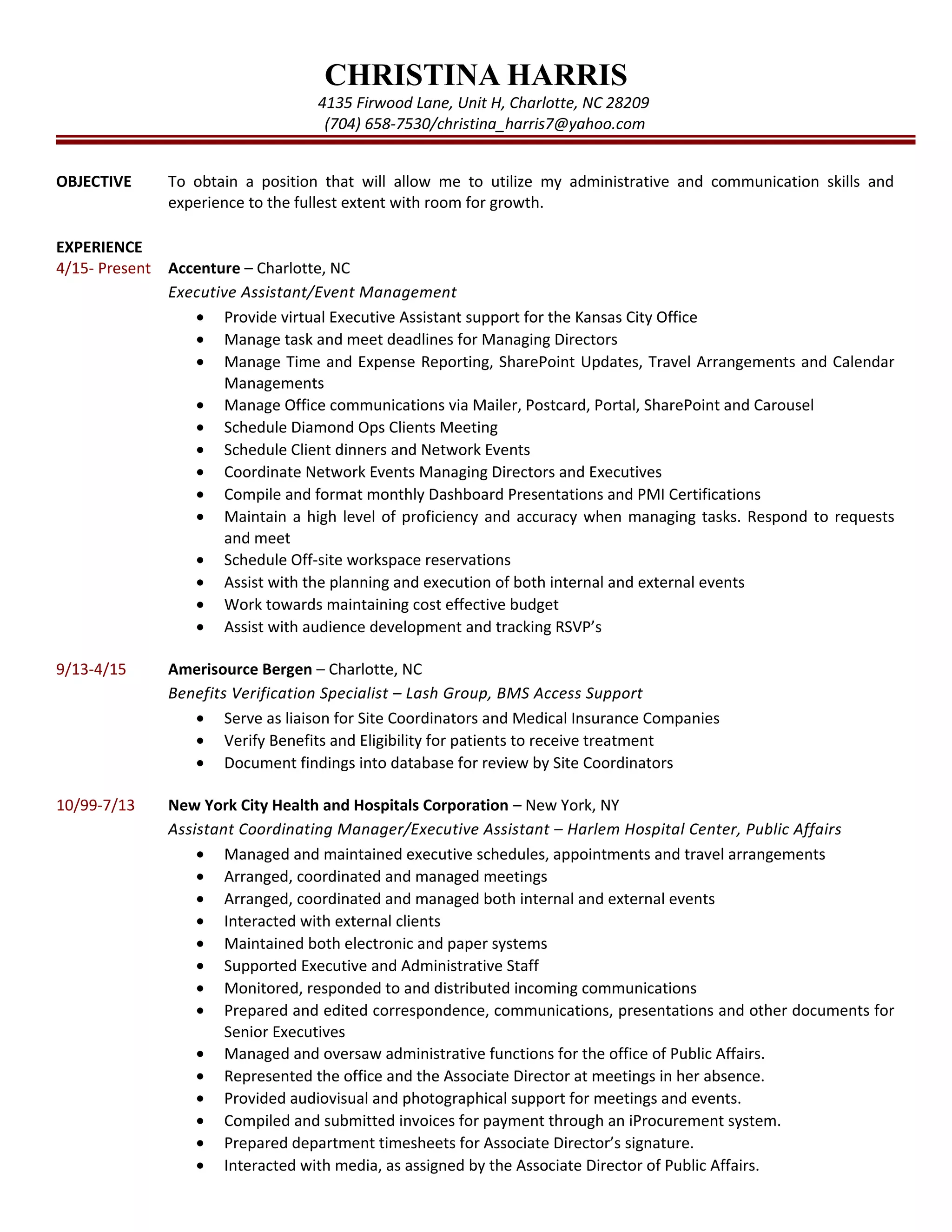 Christina Harris Resume - 12-2015 | DOC