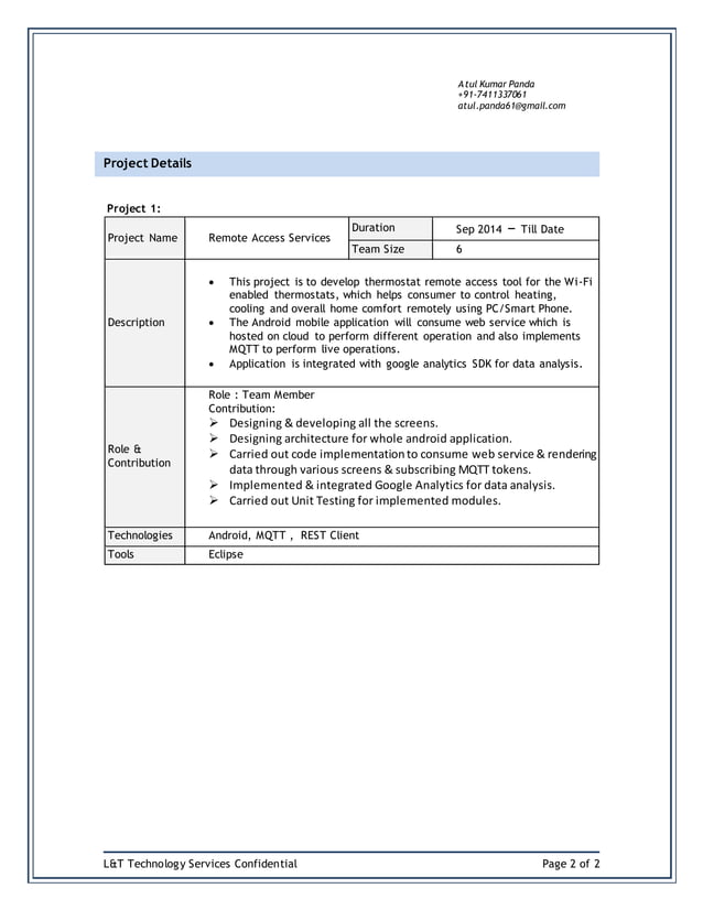 Atul Panda_Resume | DOCX | Computer Software and Applications | Computing