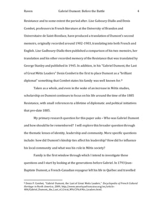 Gabriel Dumont-Before the Battle Krystl Raven | DOCX