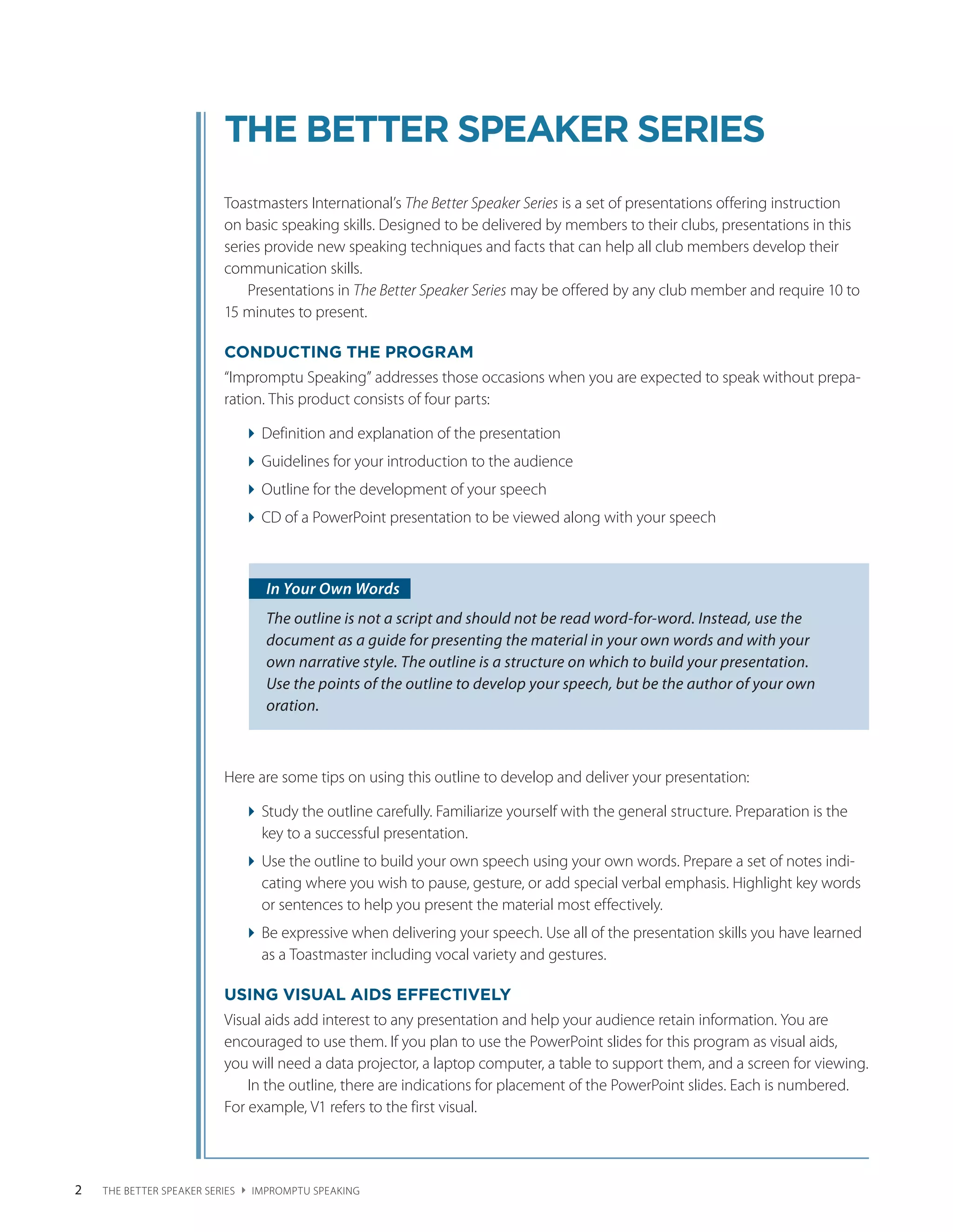 Impromptu Speaking (PDF) | PDF | Desktop Publishing | Computer Software ...