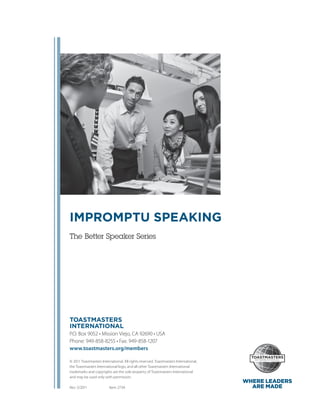 Impromptu Speaking (PDF) | PDF