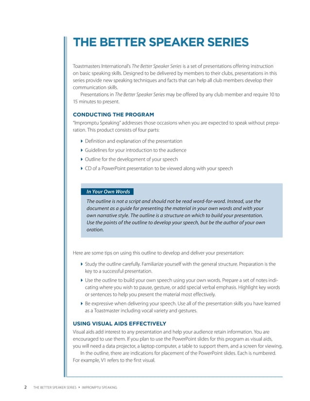 Impromptu Speaking (PDF) | PDF | Desktop Publishing | Computer Software ...