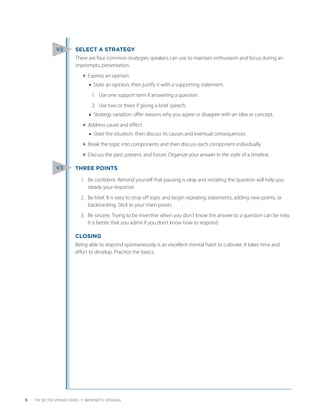 Impromptu Speaking (PDF) | PDF