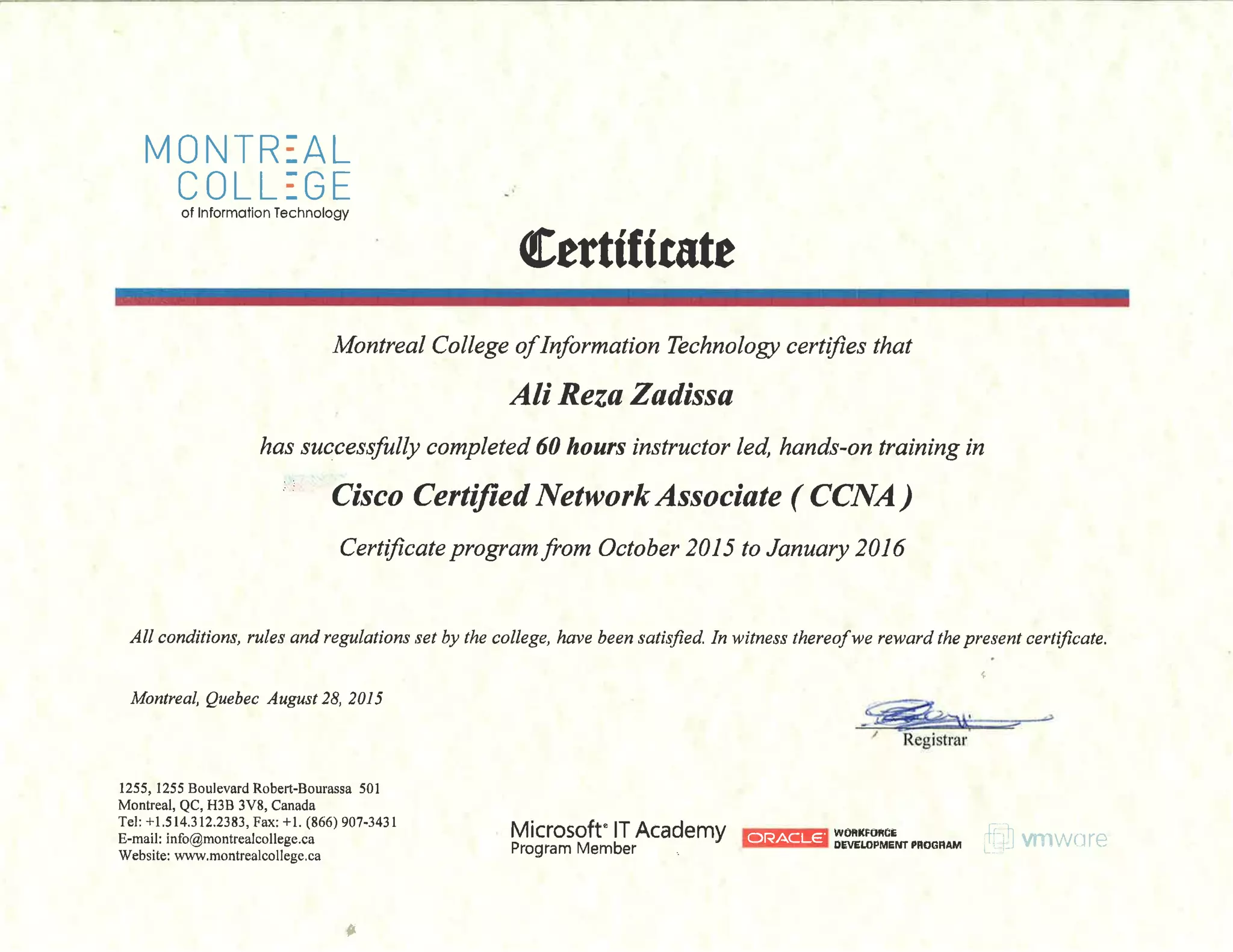 CCNA R&S- COURSE COMPLETION CERTIFICATE | PDF