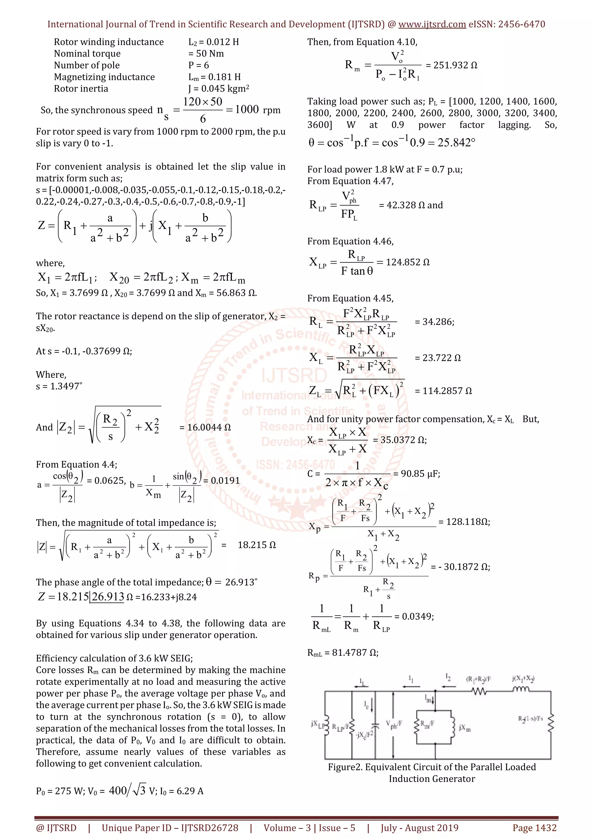 Design Calculation of Three Phase Self Excited Induction Generator ...