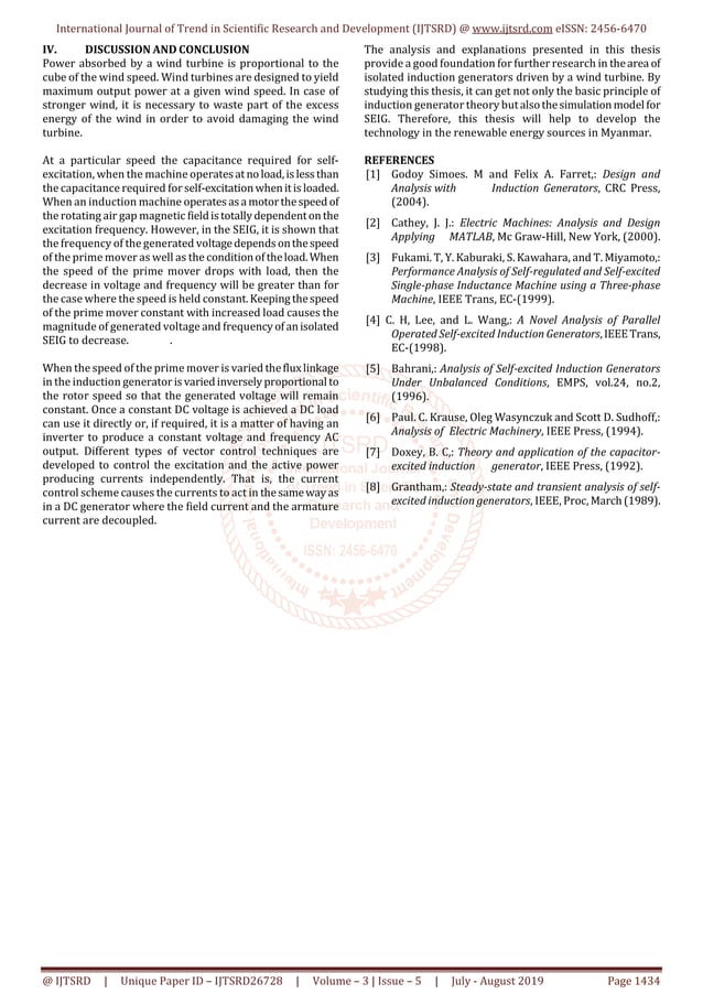 Design Calculation Of Three Phase Self Excited Induction Generator Driven By Wind Turbine Pdf