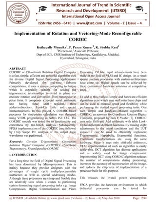 Implementation of Rotation and Vectoring-Mode Reconfigurable CORDIC | PDF | Computing ...