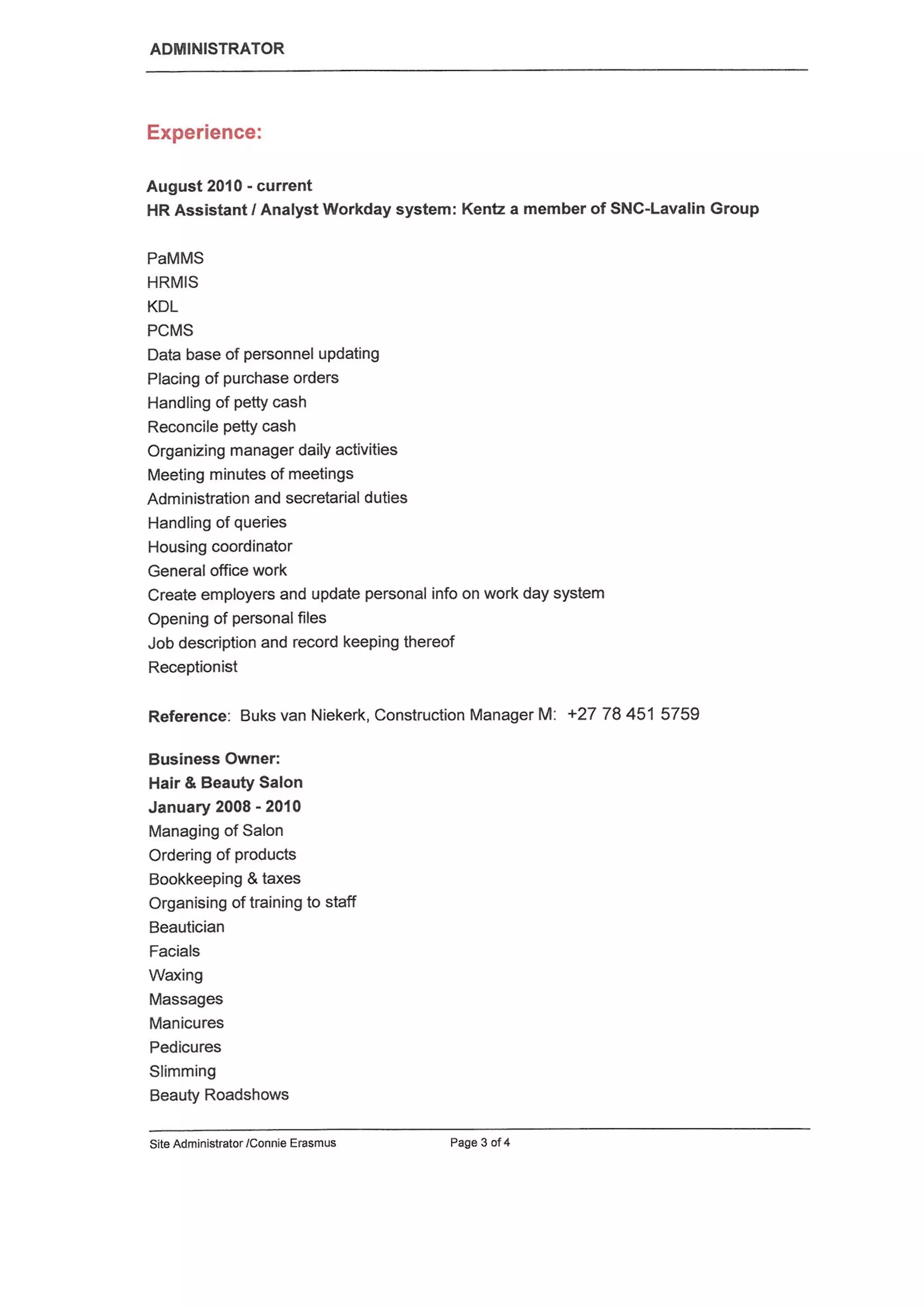 Connie CV | PDF