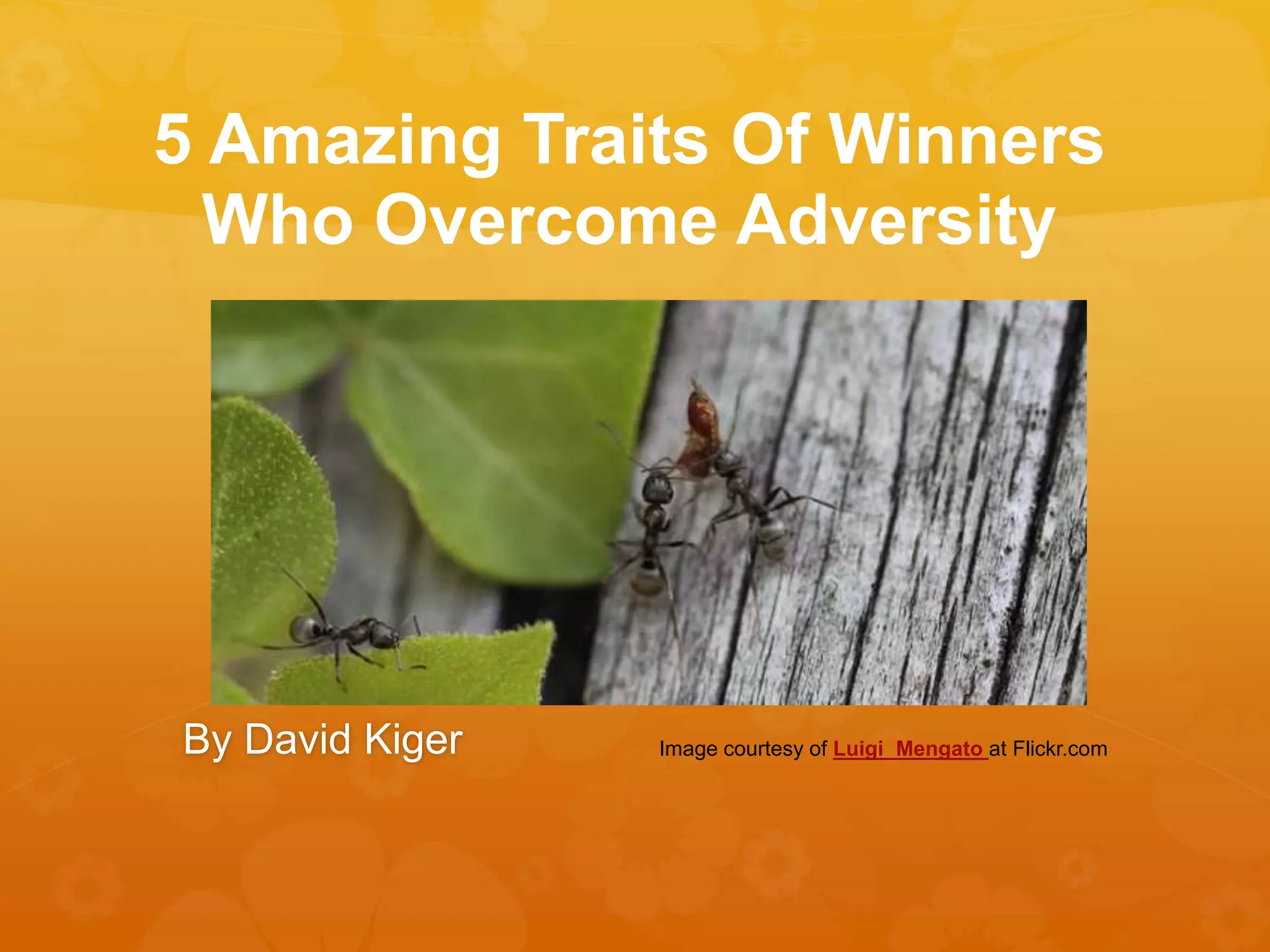 5 Amazing Traits Of Winners Who Overcome Adversity | PPT